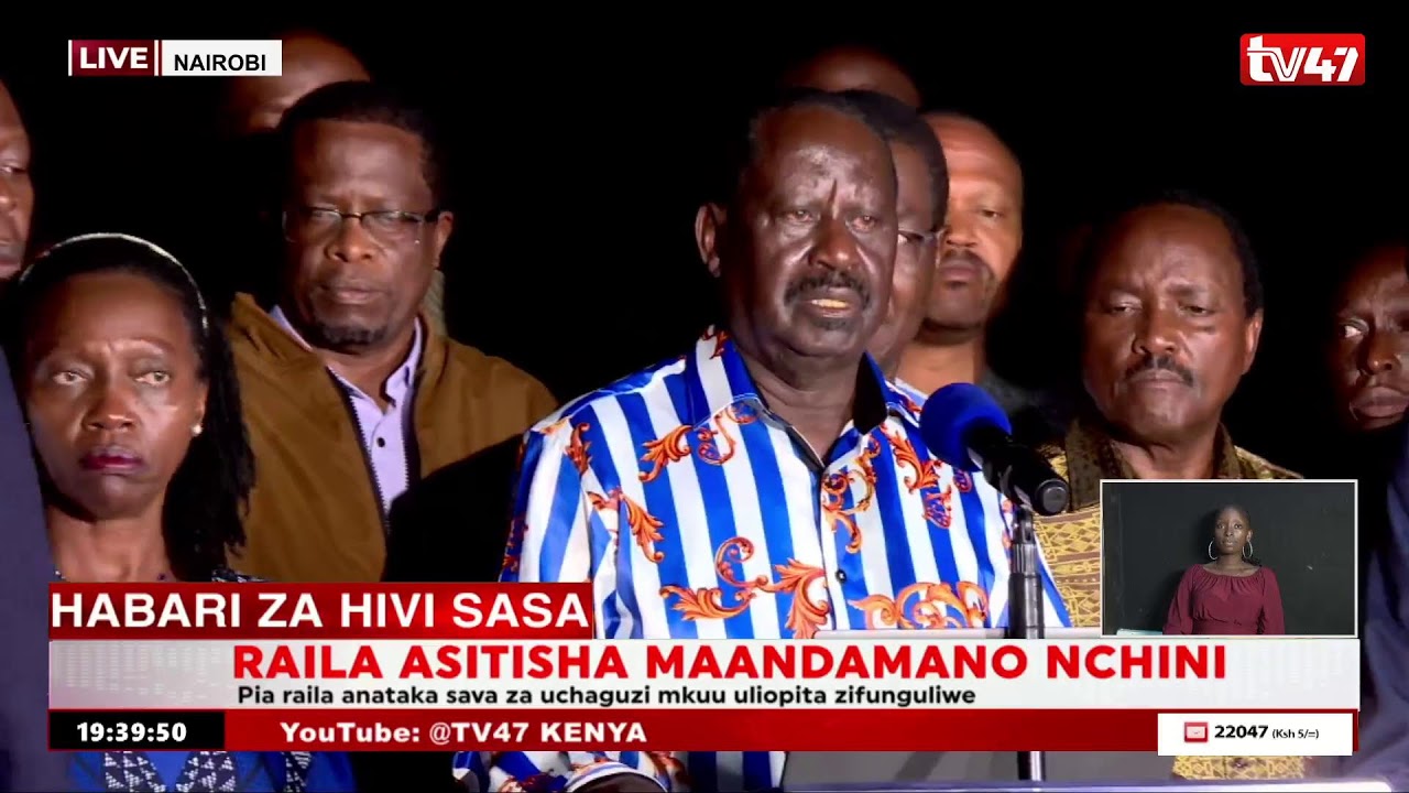 HIVI SASA | Kiongozi wa Azimio Raila Odinga Aongea - TV47 Digital HIVI SASA | Kiongozi wa Azimio Raila Odinga Aongea - TV47 Digital