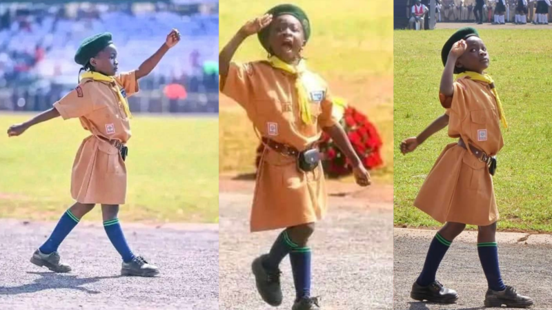 Kenyans impressed by brave young girl scout leading a troupe at public ...